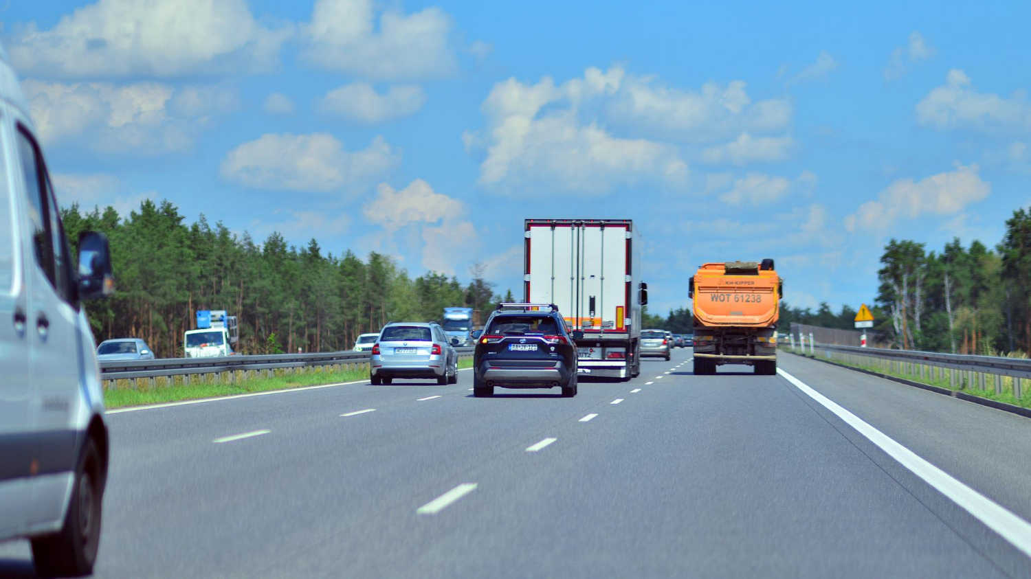 Lastbil på motorvejen